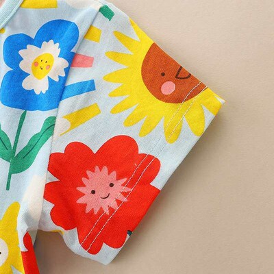 Lattice Childrens Dress Summer Girl Dress Knitted Cotton Ca