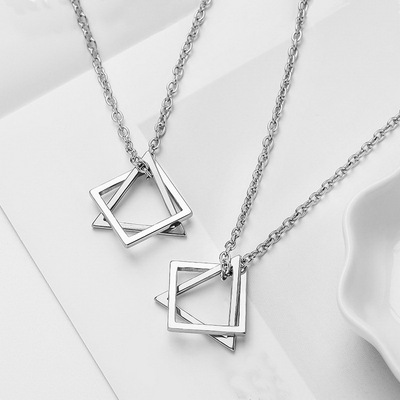 Rinhoo rendy Interlocking Square Triangle Pendant For Men St