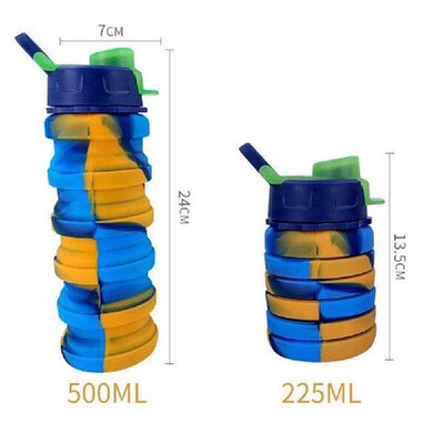 1~10PCS Colors Portable Collapsible Silicone Water Bottle