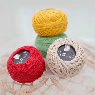 No3 Lace Thread Crochet Yarn Fine Cotton Thread Mercerized C
