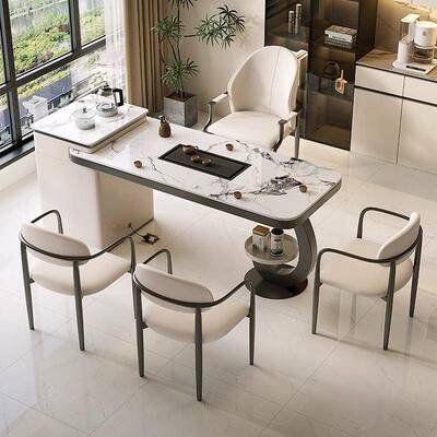 意式夫茶桌椅组合简约现代板茶台XQJ轻奢岩喝茶泡茶桌家公用办功