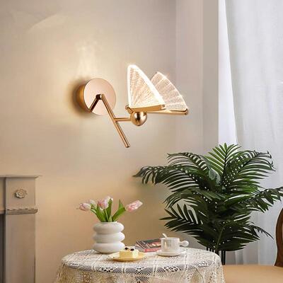 奢过道楼梯65266间卧室头灯床简约现代客厅视背景墙北欧电蝴蝶轻