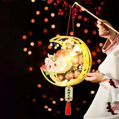 Portable Chinese Paper Lanterns Handcrafted Cartoon Lantern
