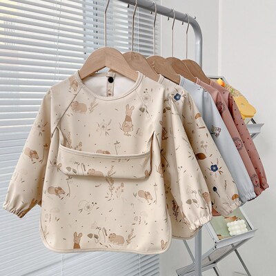 Cute Baby Bibs Toddler Baberos Bavoir Waterproof Long Sleeve