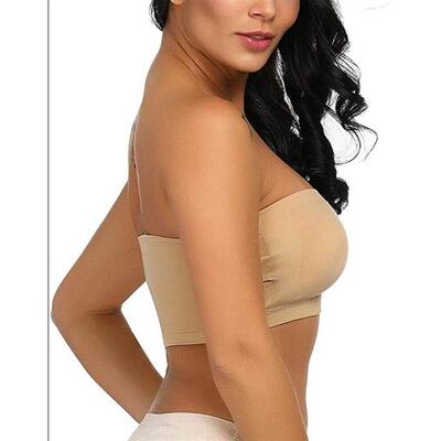 Women Seamless Bandeau Strapless Bras Stretch Tube Top女抹胸