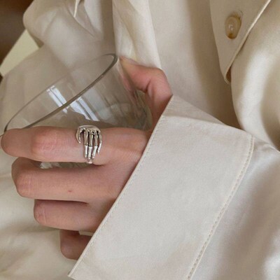 Retro Punk Opening Skull Finger Rings Steampunk Hip Hop Pers