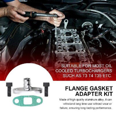 Turbo Oil Drain Outlet Flange Gasket Adapter Kit Set