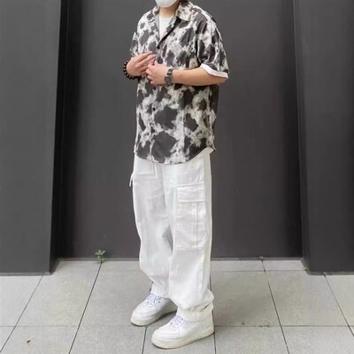 Japanese Style Vintage Overalls Mens 2025 Outdoor Multi-poc