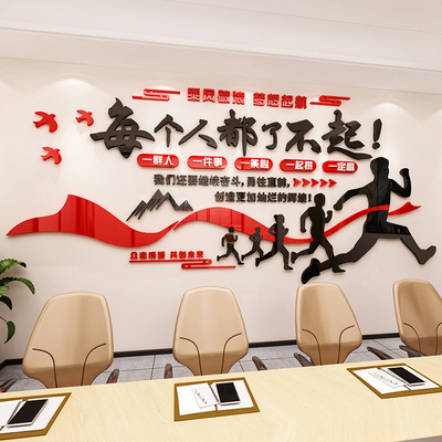 一群人一件事条心企业文化墙贴面办公室装饰会议公司背景励志标语
