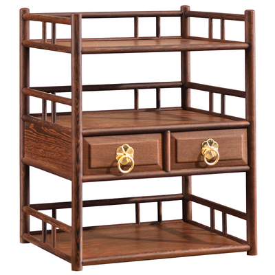 鸡翅木茶架子茶杯茶具收纳架茶桌上茶壶置物架桌面小型实木博古架
