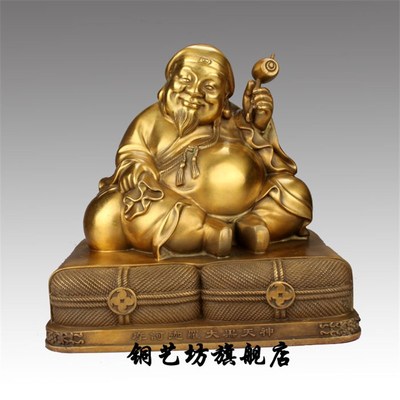 纯铜大黑天财神像摆件密宗摩诃迦罗像家居招财客厅供奉店铺财神像