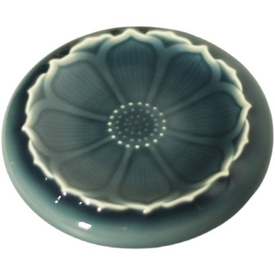 素功瑾礼霁青中式雕刻莲花茶杯杯垫影青茶壶壶承杯托禅意壶托茶盘