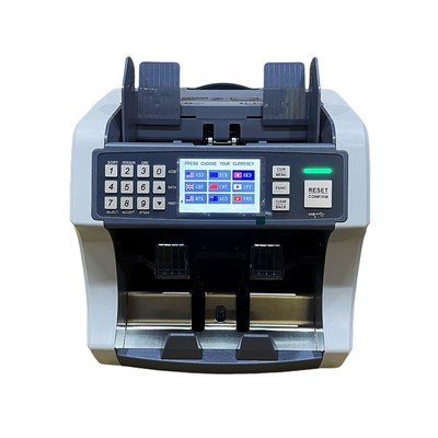 银行A类多国定制一口半点验钞机混点清分合计美元欧元合计金额