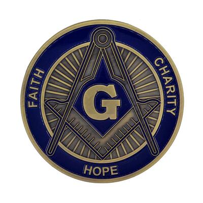Freemasonry共济会复古彷古圆形合金车标汽车改装尾标侧标装饰贴