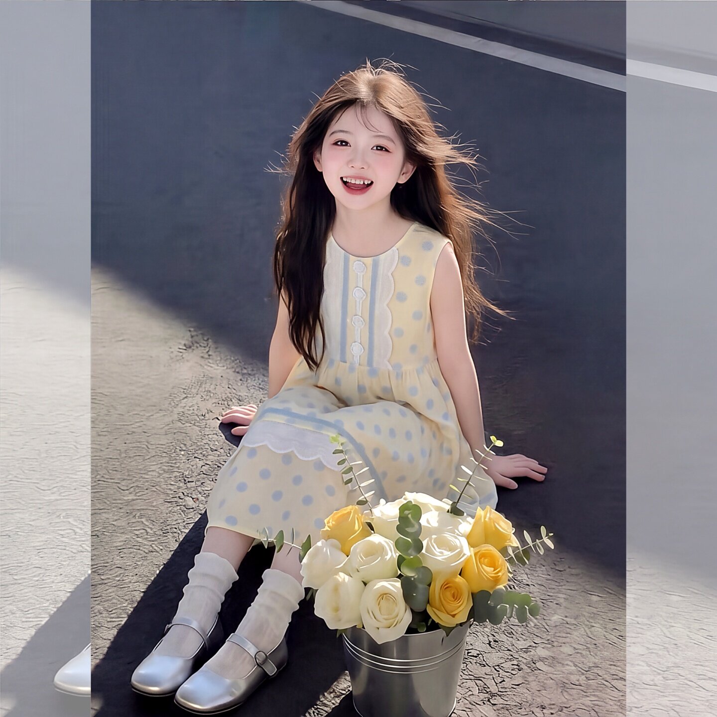 女童夏季波点背心裙儿童连衣裙女大童裙子2026新款童装长裙洋气潮