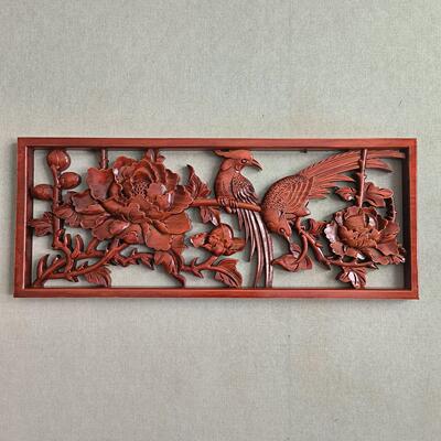 东阳木雕新中式挂屏实木木质雕刻长方形背景墙客厅挂件装饰品工艺