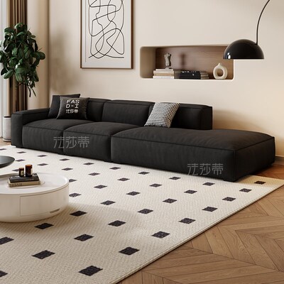 法莎蒂猫抓布baxter豆腐块模块自由组合布艺意式极简客厅直排沙发