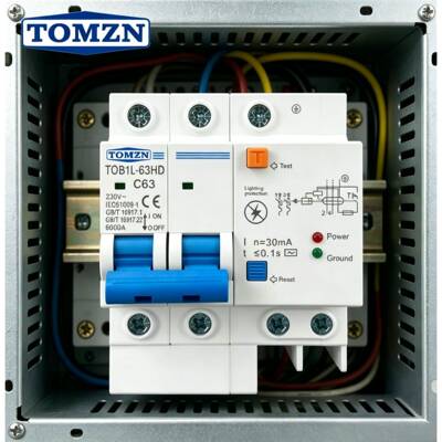 TOB1L-63HD C63 2P交流漏电断路器 家用220V空气开关带漏保30mA
