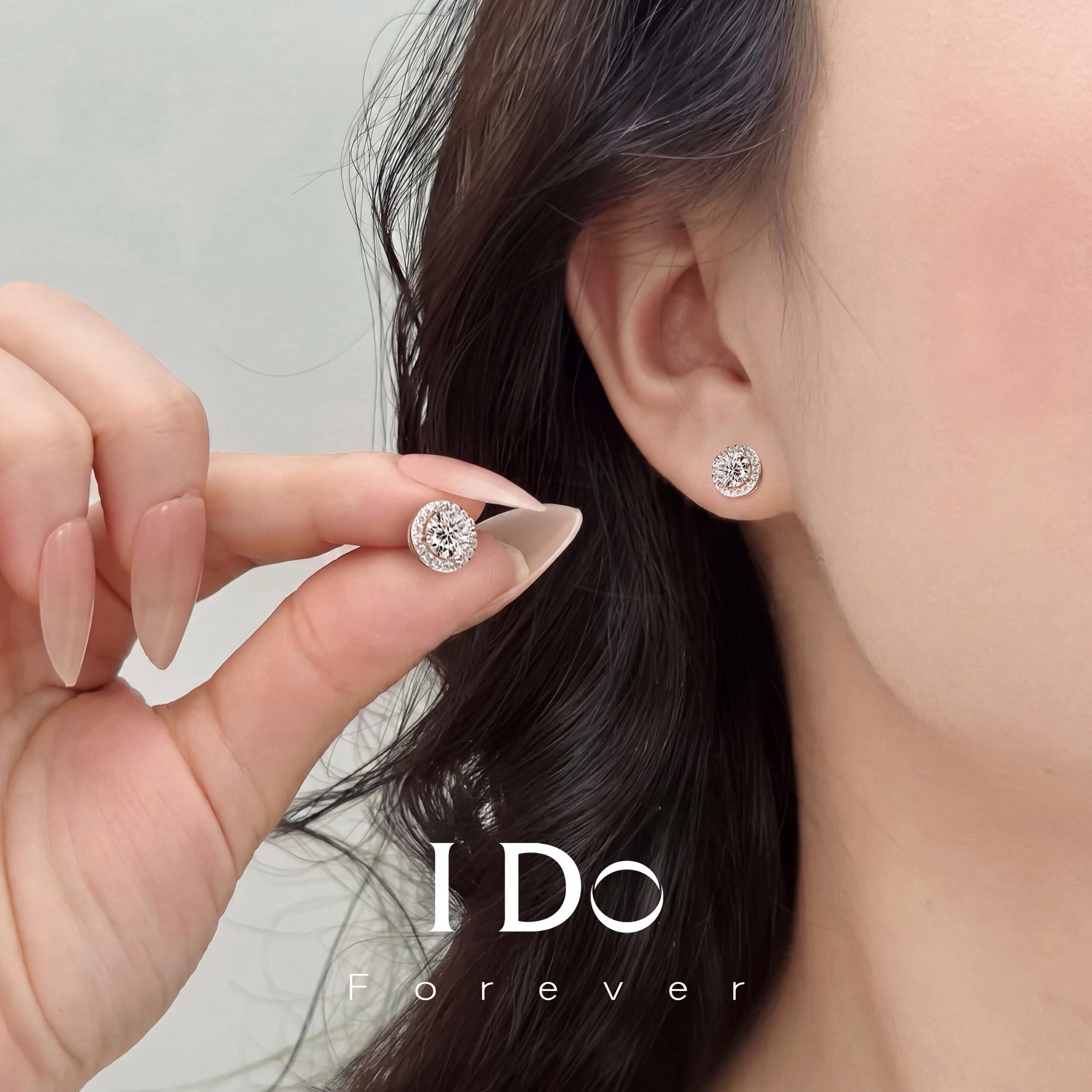 I DO Forever【培育】钻石耳钉人工人工培育钻合成璀璨星云女耳饰