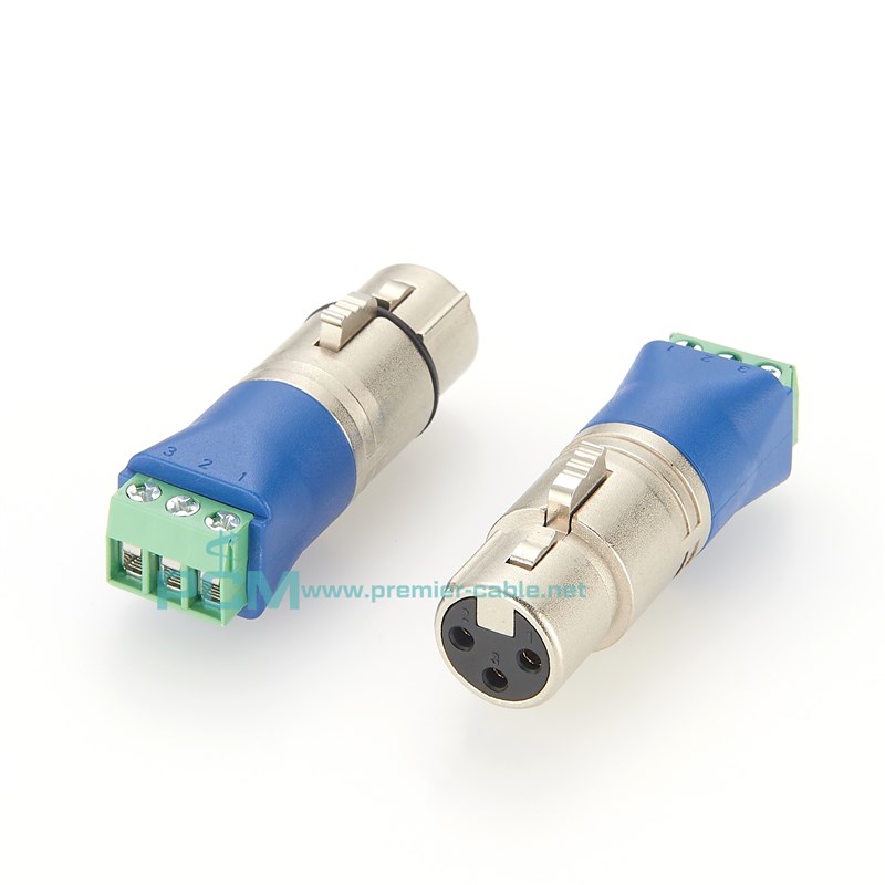 XLR免焊接转接头侬3芯母头转端子连接器适用于DMX舞台灯光调音台