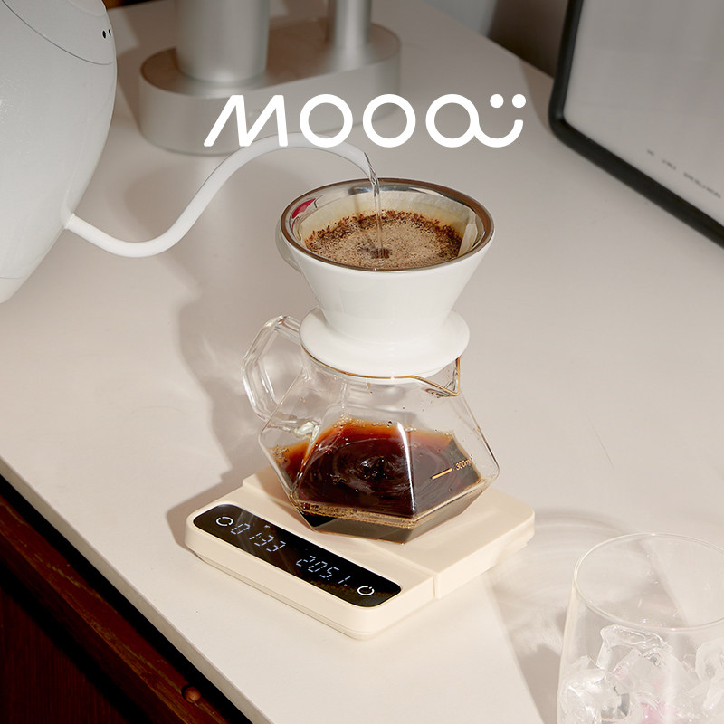 MOOA智能秤OS咖啡电子秤计时秤意式手冲咖啡秤专用家用配隔热垫