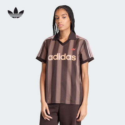 adidas阿迪达斯三叶草2026夏女球衣风牛仔布运动短袖T恤 KD5448