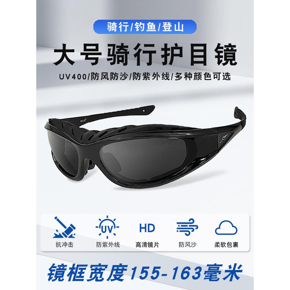 大脸骑行防风眼镜偏光摩托车挡风沙护目镜日夜两用大号风镜太阳镜