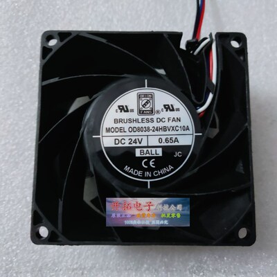 正品 OD8038-24HBVXC10A 24V 0.65A 8038 4线双滚珠散热风扇