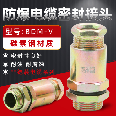 DQM-VI防爆格兰头 防爆电缆夹紧密封接头 碳素钢 防爆压紧螺