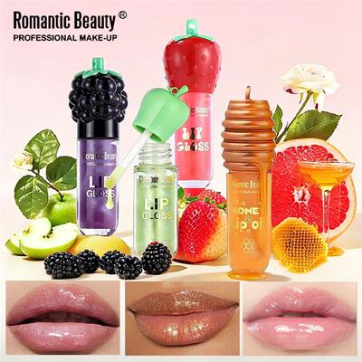 Mirror Shimmer Fruit Lip Glaze草莓葡萄果香保湿珠光镜面润唇油