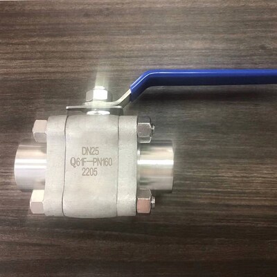 2205三片式承插焊高压球阀Q61F-PN160耐高温对焊焊接活接阀门8分