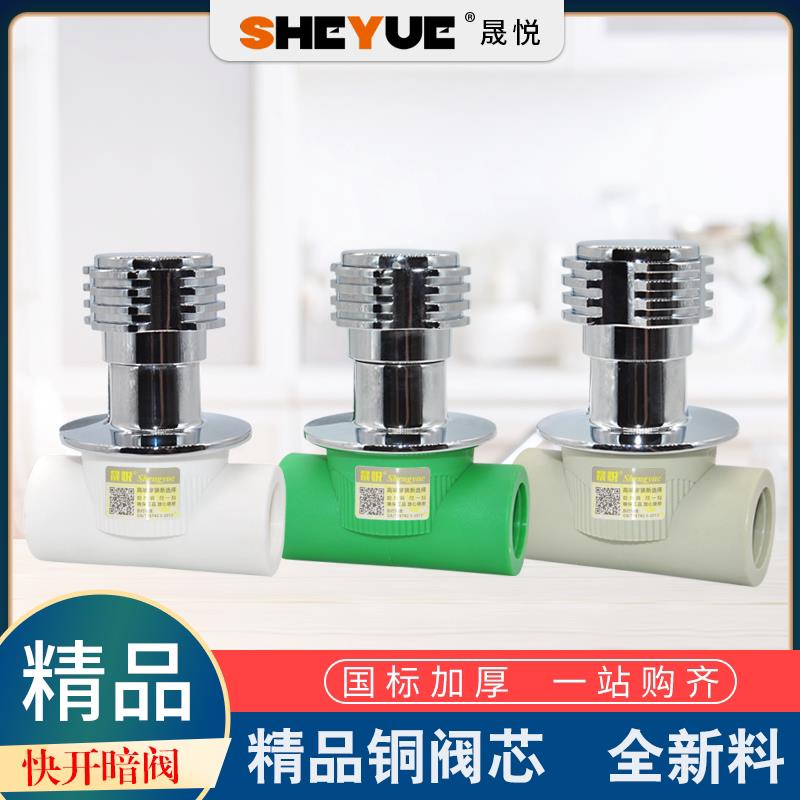 PPR截止阀暗阀 阀门热熔配件 4分6分 阀门PPR水管管件配件接头
