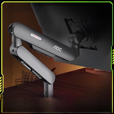 Aoc机械臂Am400Plus桌面升降机和旋转Am500黑色科技悬臂式Vesa监