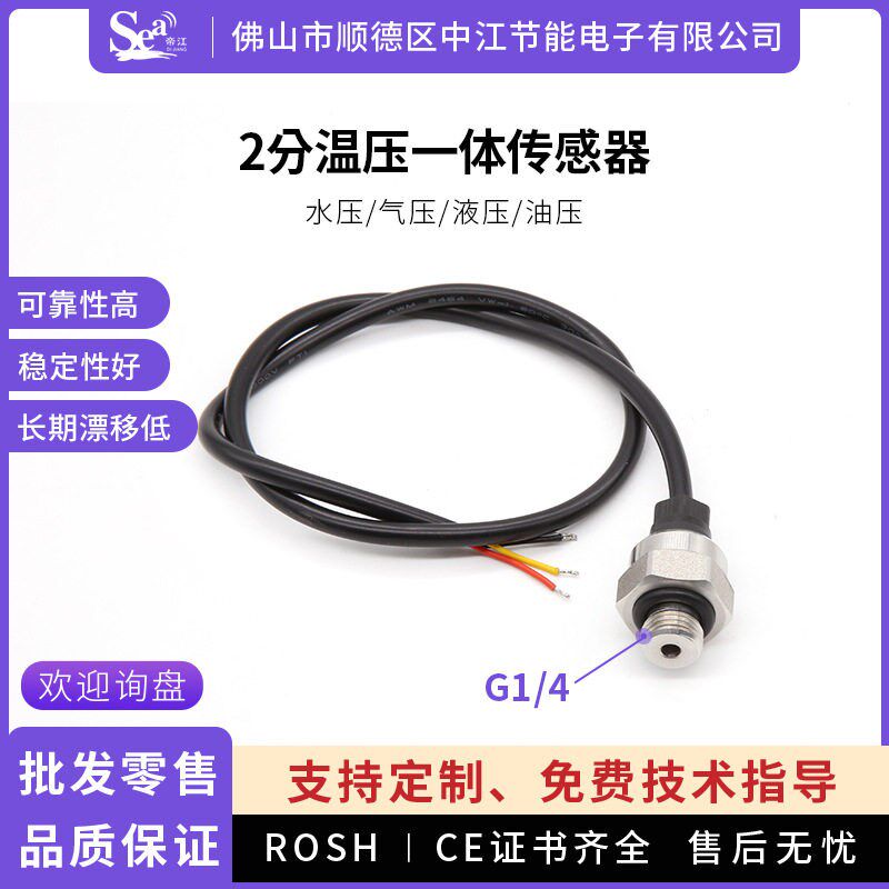 德国日本进口技术2分压力温度一体变送器压力传感器热敏电阻管道