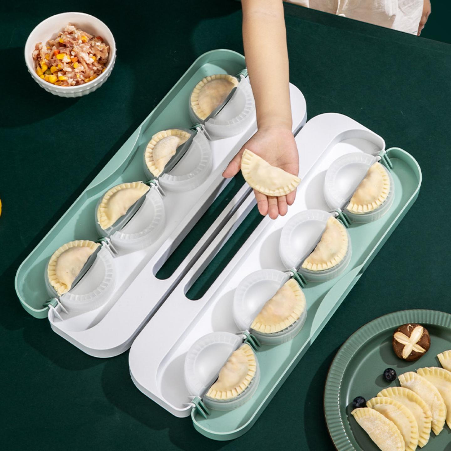 新款包饺子食品级塑料家用饺子器手动八格饺子模具大容量套装