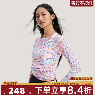 adidas阿迪达斯女子DCE MESH LS TEE运动休闲长袖T恤KR7600