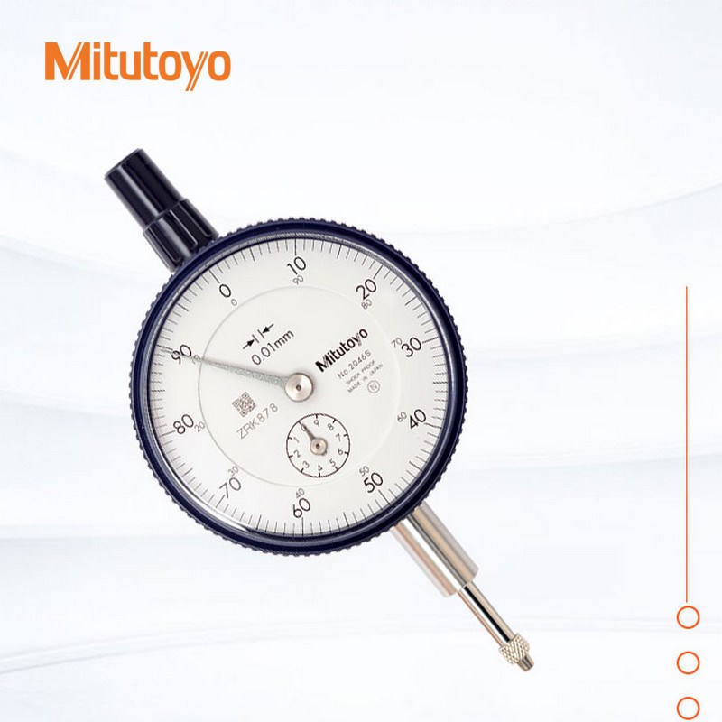 日本三丰Mitutoyo机械百分表0.01mm指针高度计0-10mm指示表2046AB