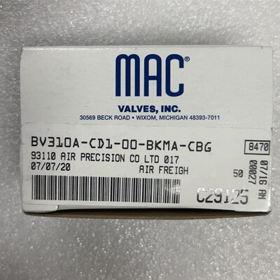 现货MAC电磁阀BV310A-CD1-00-BKMA-CBG全新原装真品DC24v秒发货