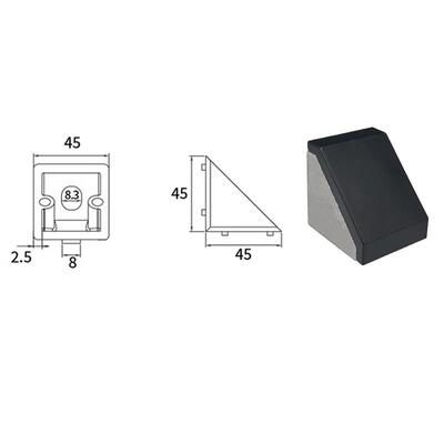 带盖角金码L型三2020\/\/角直固定连接件工铝合型材20角3业04045