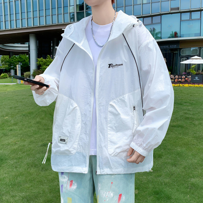 夏季青少年轻薄透气防晒衣时尚休闲户外防紫外线男生百搭款外搭