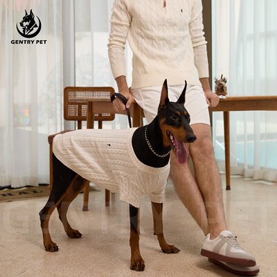 进口潮牌宠物服装马夫狗狗衣服老钱风麻花针织衫保暖毛衣短袖时尚