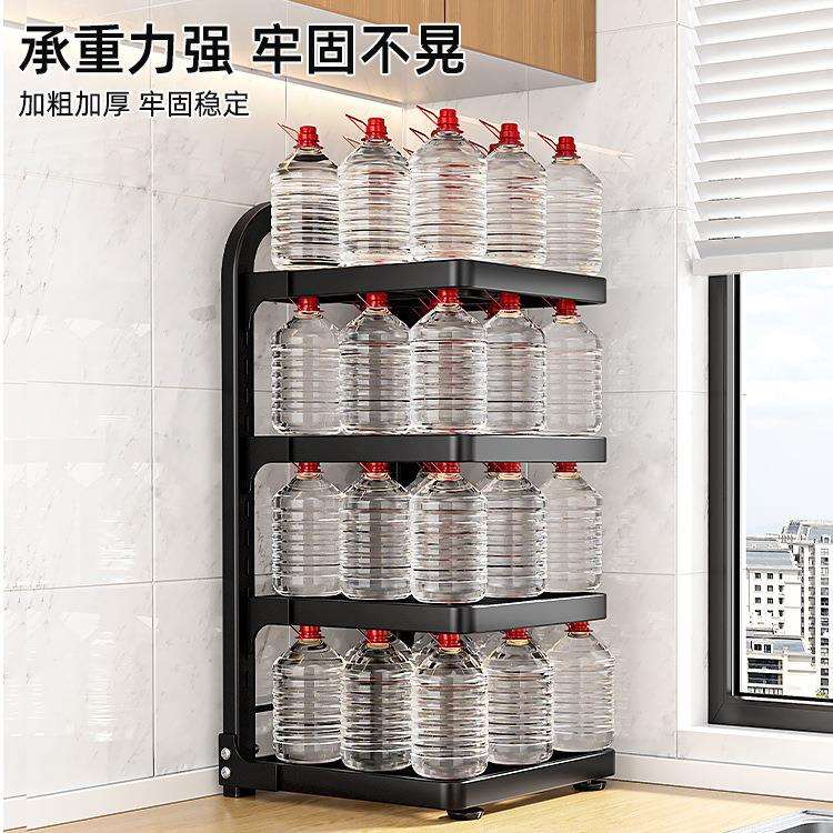 锅架锅具收纳落地厨房置物架下水槽橱柜内多层放锅可调节角架台面