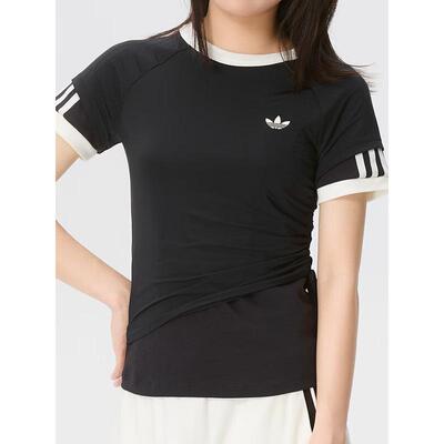 adidas阿迪达斯三叶草女假两件运动短袖T恤KW4528/KW4527/KW4526