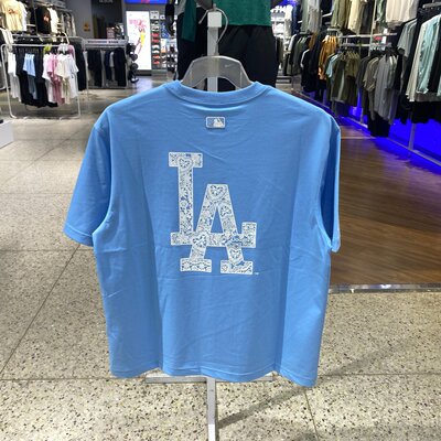 MLB情侣26新款男女NY舒适印花凉感宽松休闲运动短袖T恤3ATSB7663