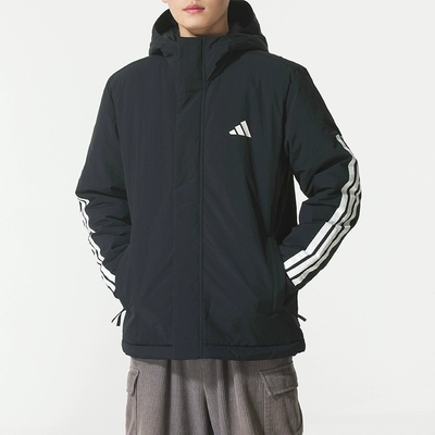 阿迪达斯男士2025舒适百搭时尚潮流运动休闲保暖防风棉服 JY8303