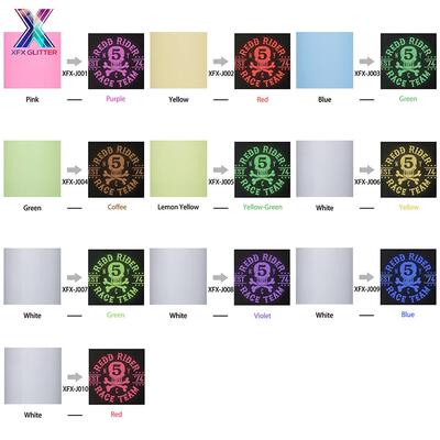 鑫纺绣PU感光变刻字膜变色热转印光变刻字膜HTV热膜温变烫印膜