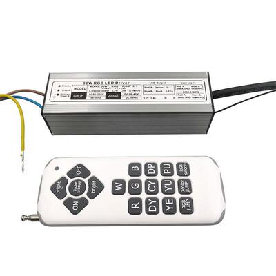宽电压输入 足功率30W 36WRGB投光灯洗墙灯 18键遥控RGB电源
