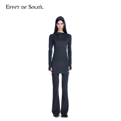 【明星同款】Effet de Soleil假两件修身微喇叭裤女裙裤