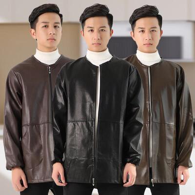 成人衣pu皮防水防油大长版男士围罩AQD裙人时尚外套秋冬服季工作