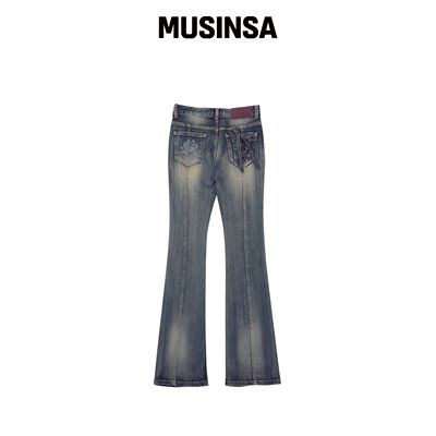 DARLING, YOU'RE BAD ROSE BOOTS CUT DENIM # 韩国官网直邮进口